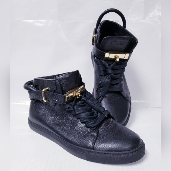 Buscemi | Shoes | Buscemi Black And Gold Hightop Sneakers | Poshmark